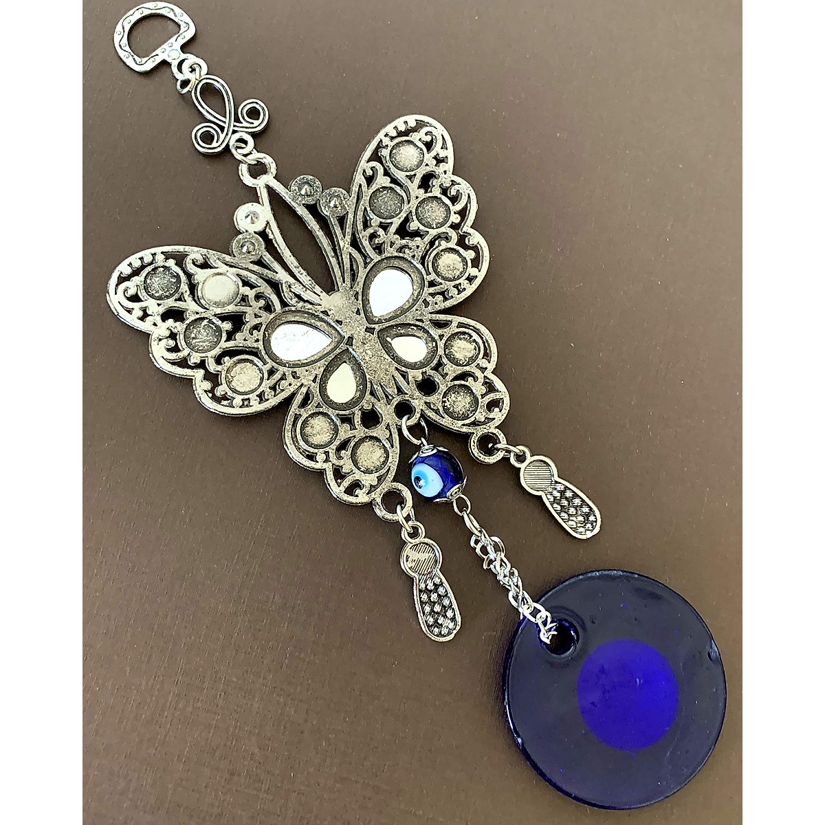 Turkish Blue Evil Eye Butterfly Design Amulet Home Office Hanging Decoration Ornament Blessing Gift -CL10