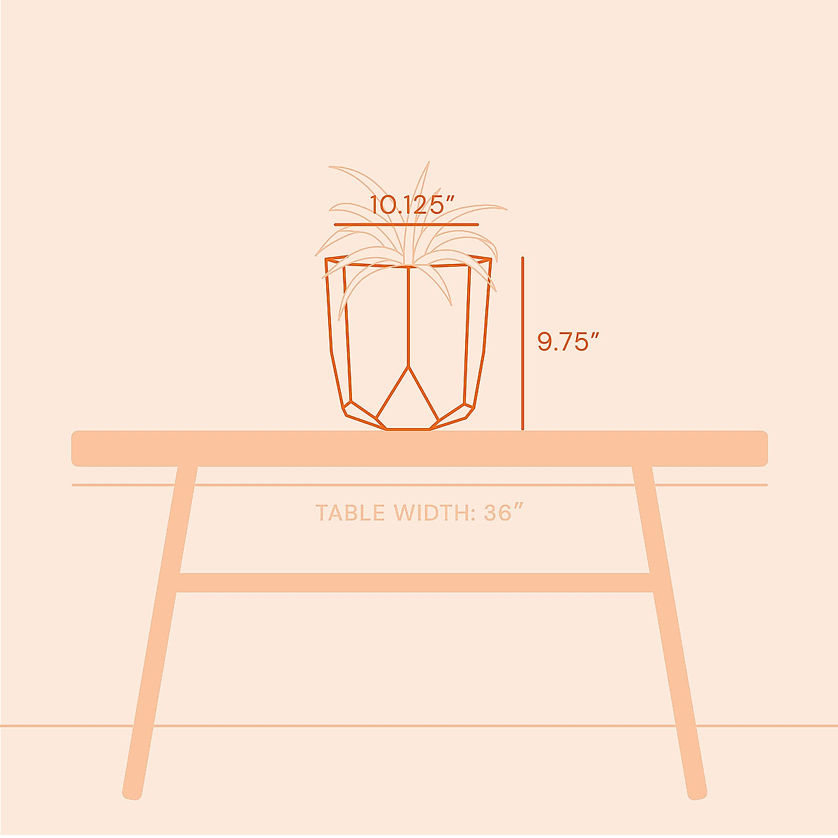 Bloem Tuxton Modern Hexagon Small Planter: 10" - Casper White - Matte Finish, Durable Resin, Modern Design, Optional Drainage Holes, for Indoor and Outdoor Use, Gardening, 2.7 Gallon Capacity