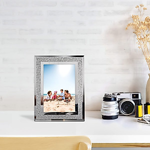 Calenzana 4x6 Picture Frame Sparkle Glass Photo Frames Set for Tabletop, 2 Pack