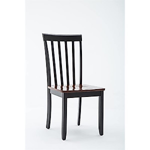 BOWERY HILL 18'' Farmhouse Wood Dining Chair in Black/Cherry (Set of 2)
