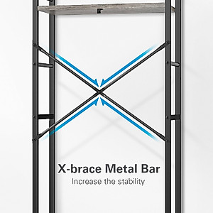 Denkee Over The Toilet Storage Shelf, 3-Tier Over-The-Toilet Organizer Rack, Over Toilet Bathroom Organizer Space Saver, Easy to Assemble, Gray (25L x 10W x 63H)