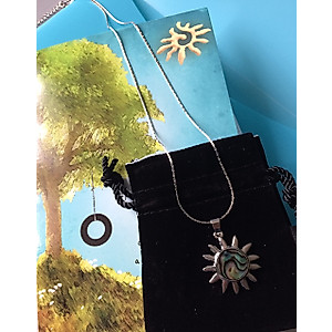 Smiling Wisdom - Sun Heartfelt Ordinary Summer Day Greeting Card and Sun Keepsake Gift Set - Woman, Daughter, Granddaughter, Sister - Blue Green Abalone Sun