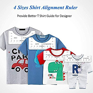 Tshirt Alignment Ruler, Tshirt Alignment Ruler Tool Set, Tshirt Craft Ruler with Guide Tool, T-Shirt Ruler Guide Tshirt Alignment Tool for Vinyl, Htv, Heat Transfer Vinyl[4 Pcs]