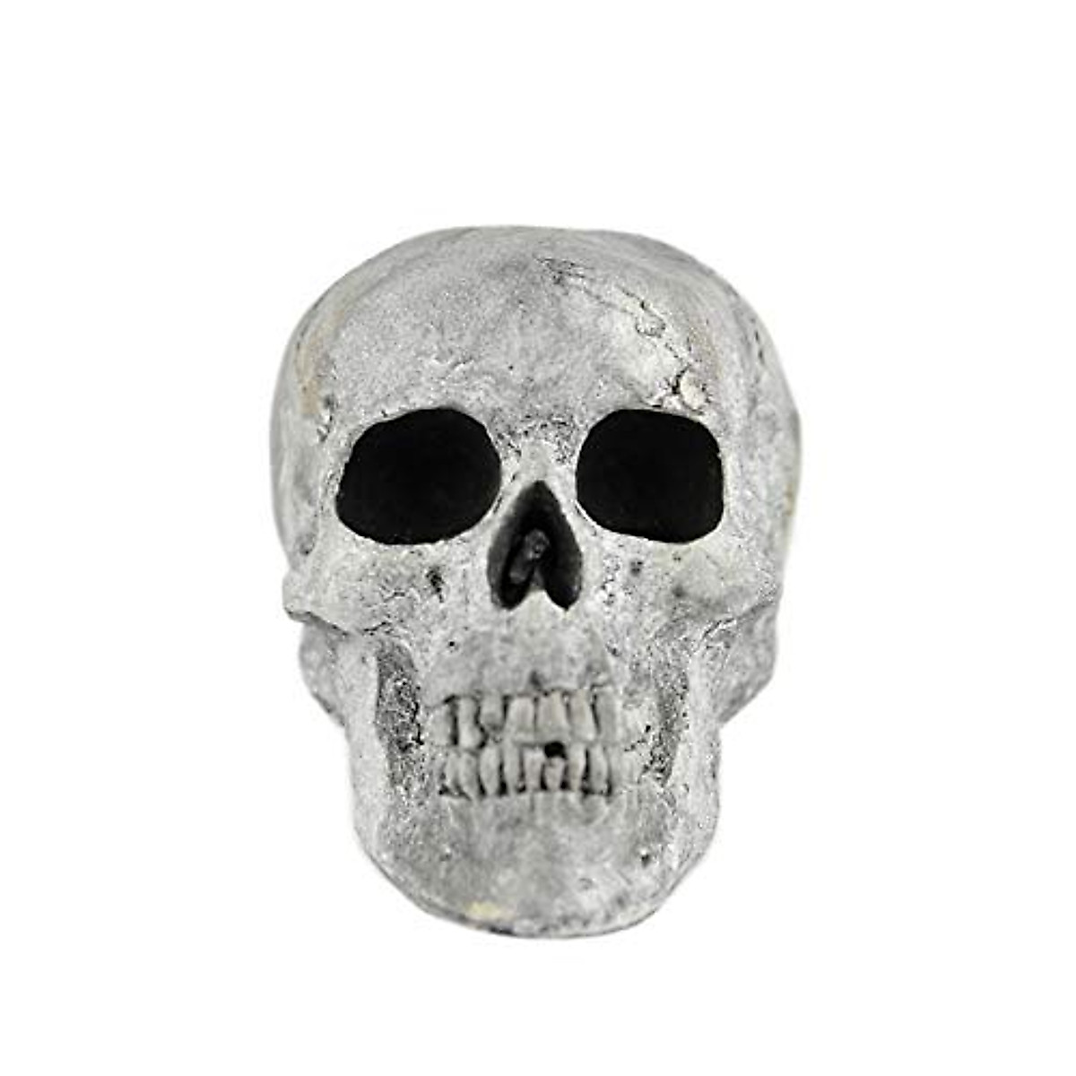 Myard Fireproof Imitated Human Fire Pit Skull Gas Log for NG, LP Wood Fireplace, Firepit, Campfire, Halloween Decor, BBQ (Qty 1, White - Mini, One Piece)