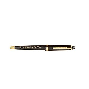 I Thank God for You Black and Gold Toned Ink Pen, Black Ink, Pack of 5