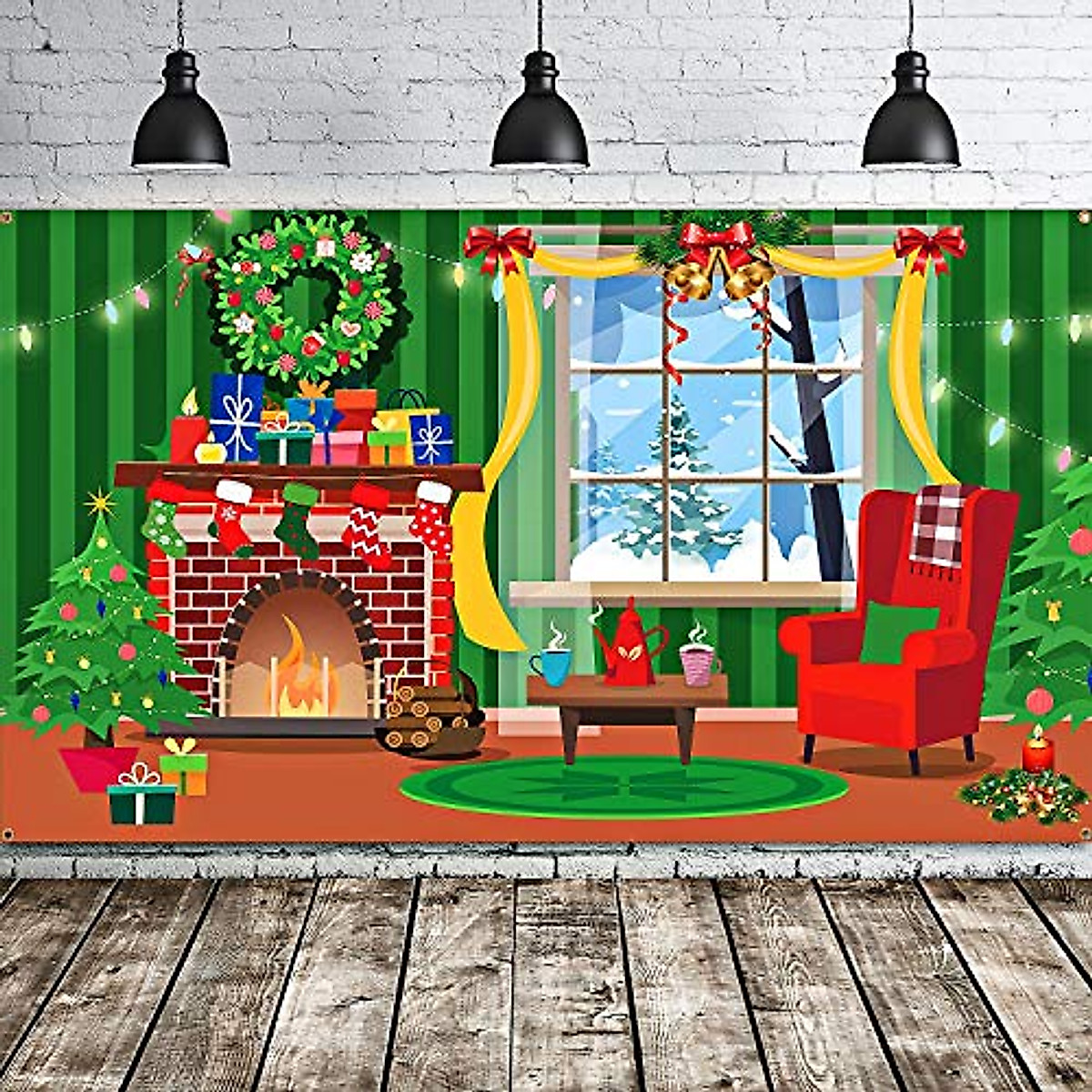 Merry Christmas Backdrop Scene Setters Banner Welcome Winter Snow Decorative Xmas Background for Wall Decoration Christmas Party Decor Holiday