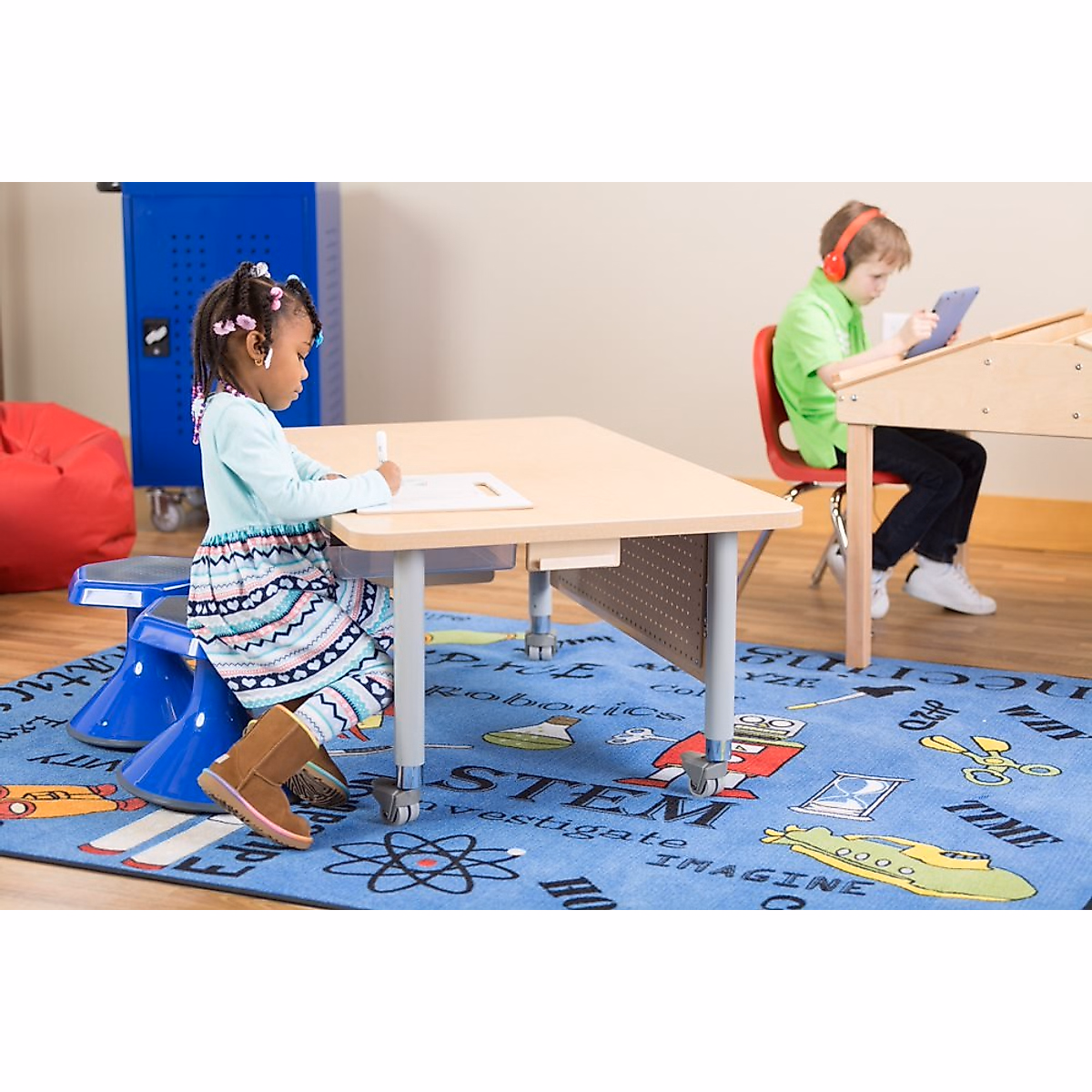 Learniture Active Learning Chair/ Stool, 15" H, Black, LNT-3046-15BK