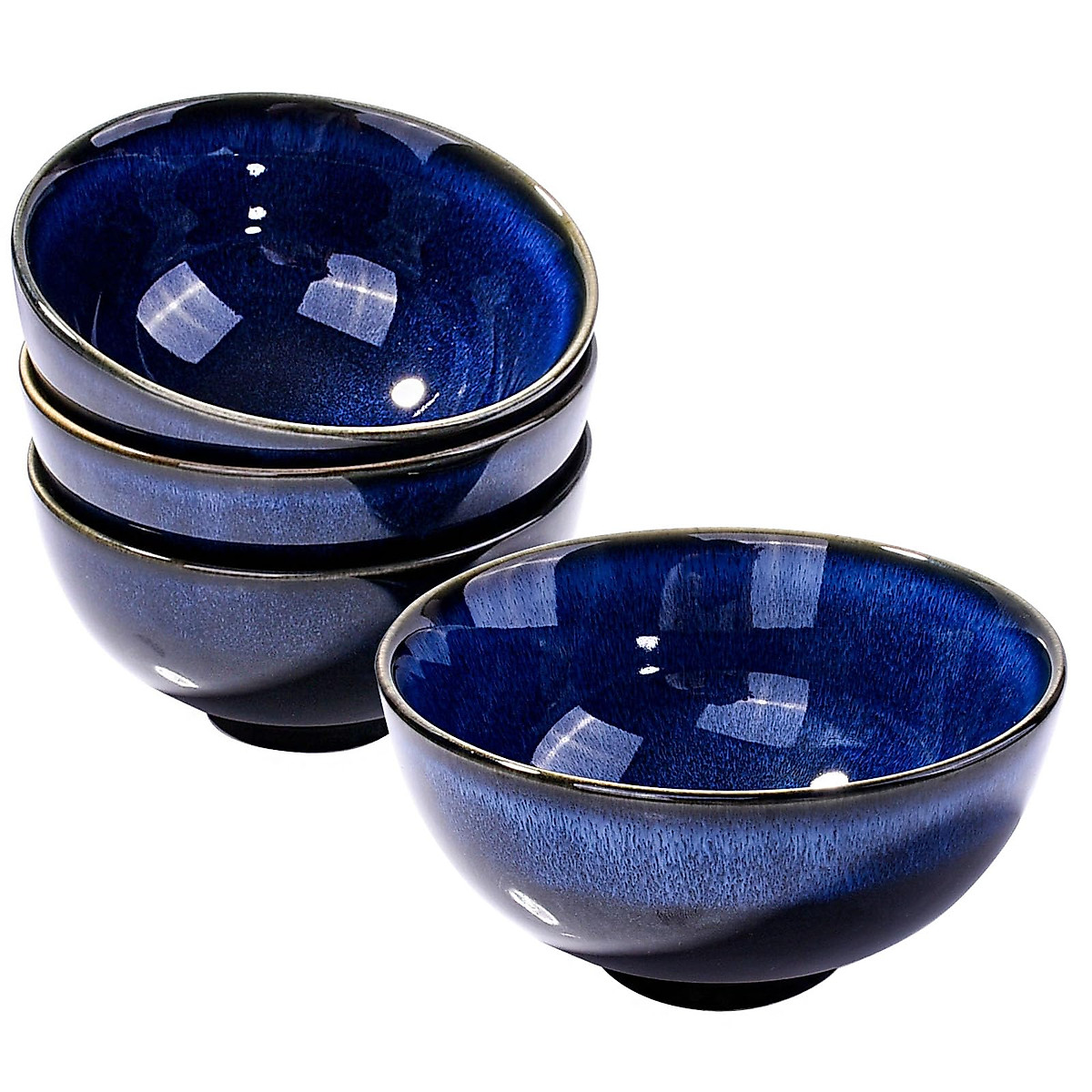 BOSILI Rice Bowl set, Cereal Bowls Microwave and Dishwasher Safe, Ceramic Bowl set of 4 for Soup Rice Oat