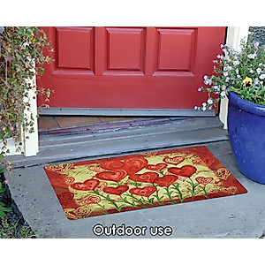 Toland Home Garden 800048 Garden Hearts Spring Door Mat 18x30 Inch Flower Outdoor Doormat for Entryway Indoor Entrance