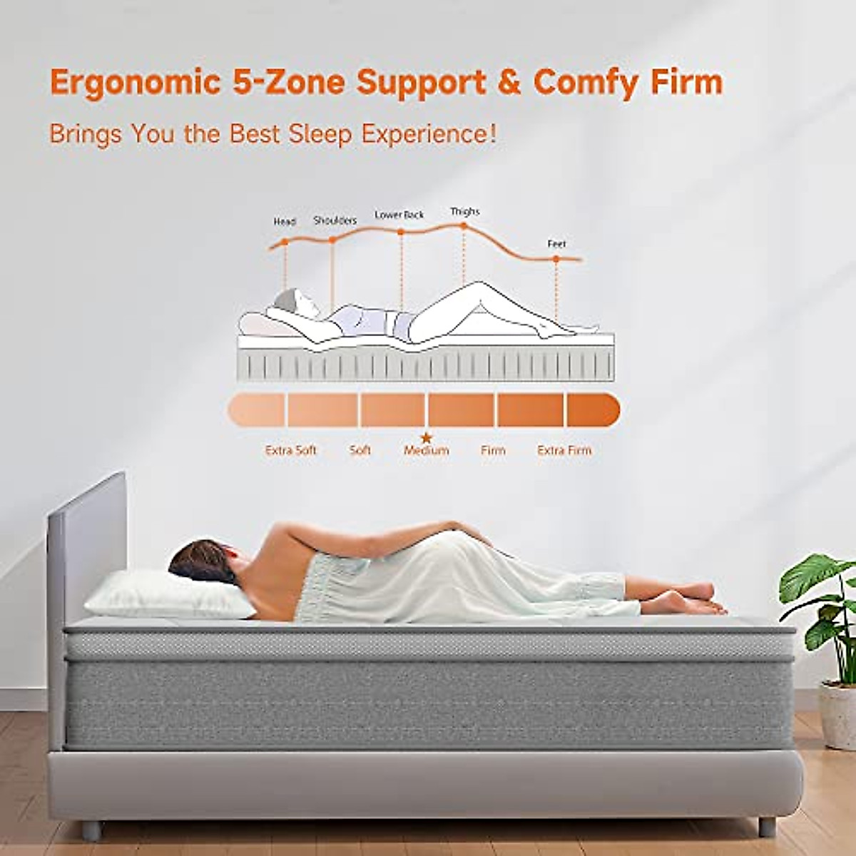 Natsukage Full Mattress 10 Inch Memory Foam Mattress in a Box Full Size Memory Foam Mattress Bed in a Box Spring Mattress for Cool Sleep and Pressure-Relieving CertiPUR-US Certified