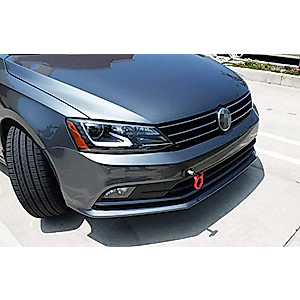 iJDMTOY Red Track Racing Style Tow Hook Ring Compatible with Volkswagen: 2011-2018 6th Gen Jetta (MK6), Made of Lightweight Aluminum