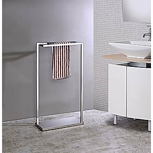 Kings Brand Furniture - Hamilton Metal Freestanding Towel Rack Stand, Chrome