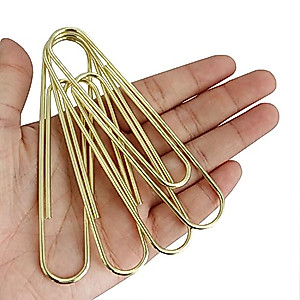 Paper Clip YYANGZ 15PCS 100mm / 4inch Heavy Duty Tight Grip Reusable Metal Gold Paperclips for Home Office School, Heavy Duty Bookmark
