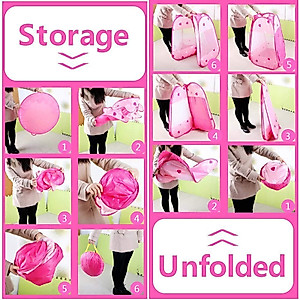 Crayline Pop Up Princess Tent with Star Light, Toys for 1 2 3 Year Old Girl Birthday Gift, Ball Pit for 12-18 Months Toddler Girl Toys, Easy to Pop Up and Assemble(Pink)