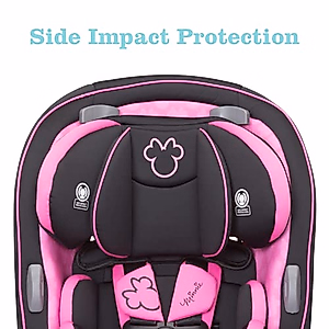 Disney Baby Grow and Go All-in-One Convertible Car Seat, Rear-facing 5-40 pounds, Forward-facing 22-65 pounds, and Belt-positioning booster 40-100 pounds, Simply Minnie