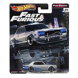 Hot Wheels Fast Rewind Fast & Furious Nissan Skyline HT 2000GT X 3/5, Silver/Blue