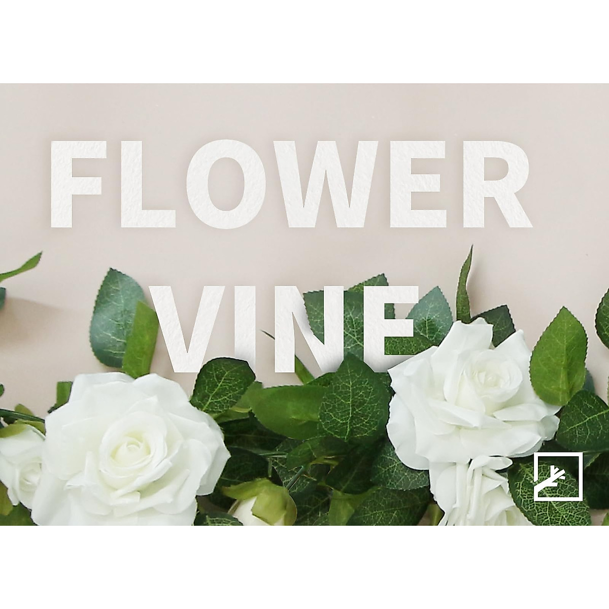 ZIFTY 5Pcs 32.5FT White Flower Garland Fake Vines Faux Artificial Floral Garland for Wedding Decortions Hanging Rose Ivy for Arch Garden Ceremony Background Outdoor Wall Decor