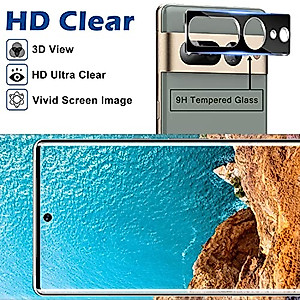 [2+2 Pack] for Google Pixel 7 Pro Screen Protector, 9H Tempered Glass, Ultrasonic Fingerprint Compatible, 3D Curved, HD Clear Scratch Resistant for Google Pixel 7 Pro 5G Glass Screen Protector