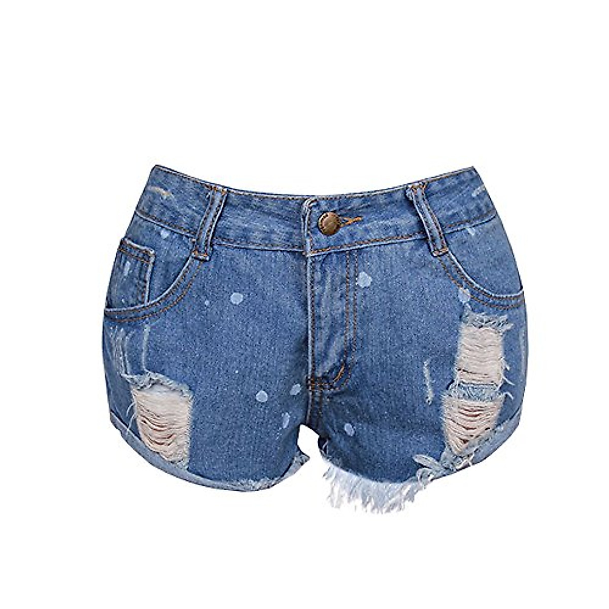 Fashion Sexy Shorts,THENLIAN Women Sexy Ripped Jeans Denim Shorts Worn Loose Shorts Pants(2XL, Blue)
