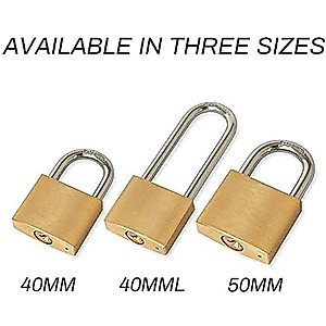 Guliffen Solid Brass Padlock with Key with 1-9/16 in. (40 mm) Wide Lock Body,Keyed Padlock for Sheds, Storage Unit School Gym Locker, Fence, Toolbox, Hasp Storage