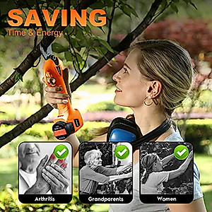 Kebtek® Professional 25V 40MM Electrc Pruning Shears & 16.8V 25MM Electric Pruner Branch Cutter with Brushless Motor