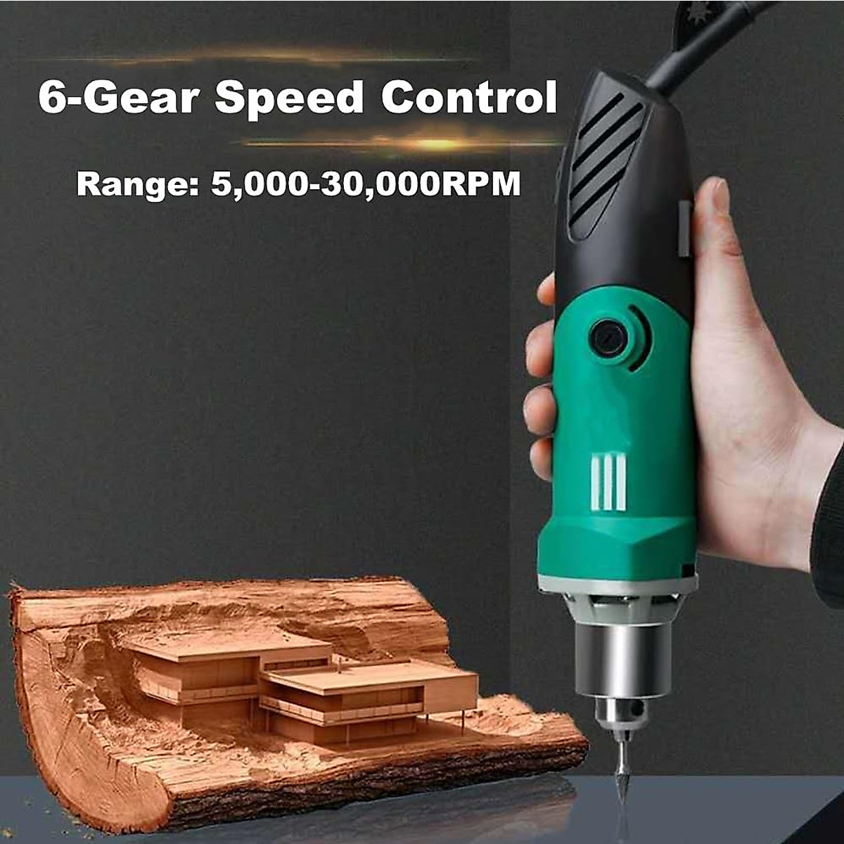 Rotary Carver Tool 480W Power Electric Die Multifunction Grinder 30000RPM High Speed