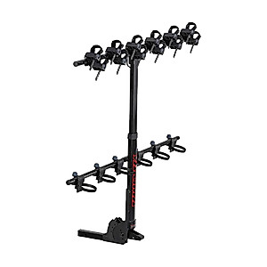 Yakima Versatile HangTight 6 Vertical Hanging Hitch Steel Bike Rack for 2 Inch Hitch Receivers with Fully Padded Cradles and Tilting Design, Black