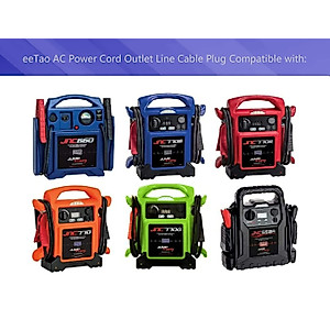 eeTao 6 Feet AC Power Charging Cord Charger Cable Compatible with Jump-N-Carry JNC350 JNC660 EverStart MAXX 1200 JNCAIR JNC770 12V Jump Starter 1700 A JNCXF JNC 350 600C AIR 770 KKC 660 Cable (1)