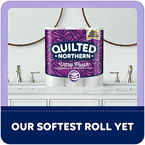 Quilted Northern Ultra Plush® Toilet Paper, 18 Mega Rolls = 72 Regular Rolls, 3-Ply Bath Tissue