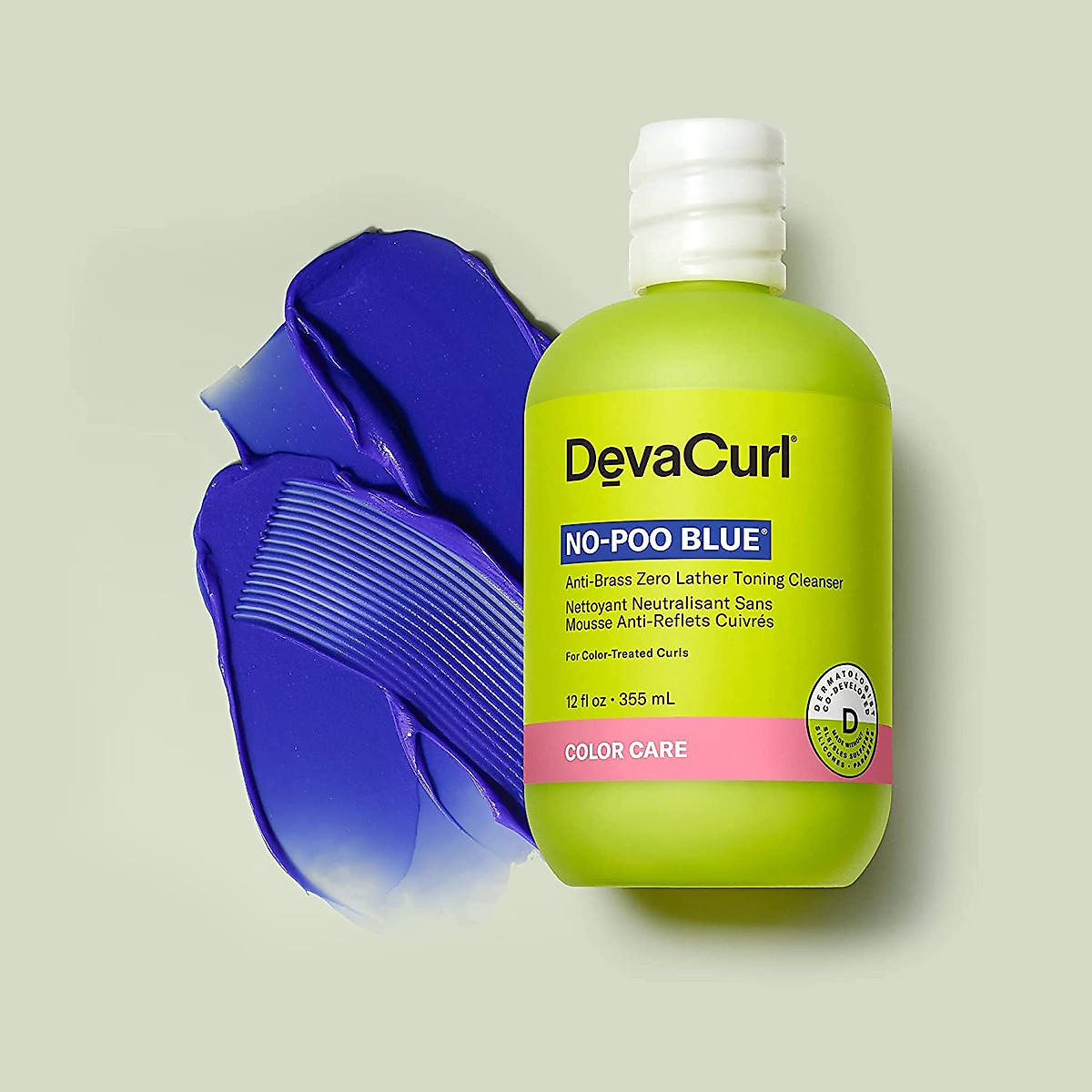 DevaCurl No-Poo Blue® Anti-Brass Zero Lather Toning Cleanser, Superfruits, 12 fl. oz.