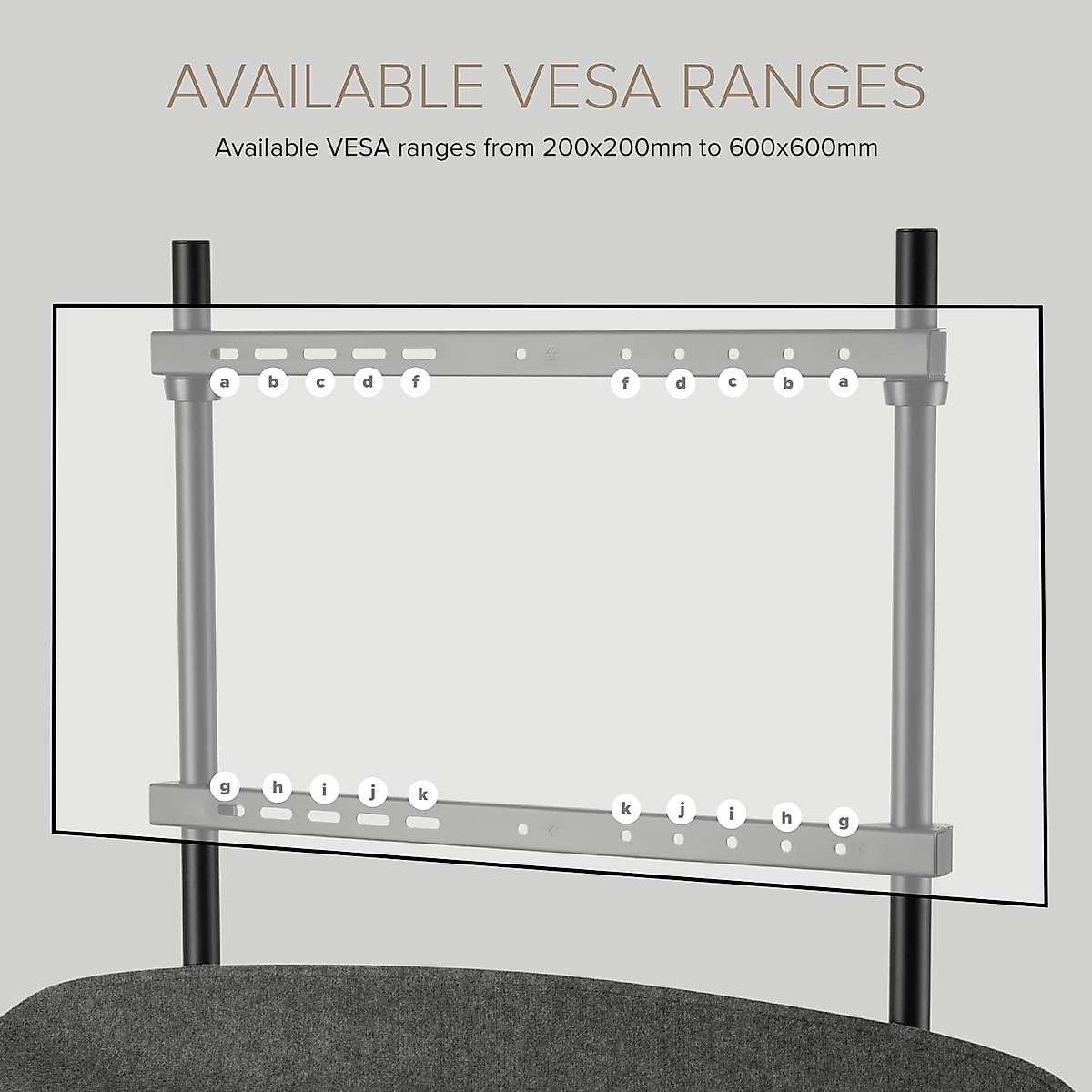 POUT E17 TV Studio Display - Solid Wood Legs Metal Base w/Height Adjustable Black Bracket & Felt Shelf - Supports Max Load 88lbs 55 to 70 Inch LED VESA Screens - Universal TV Mount (Black Walnut)