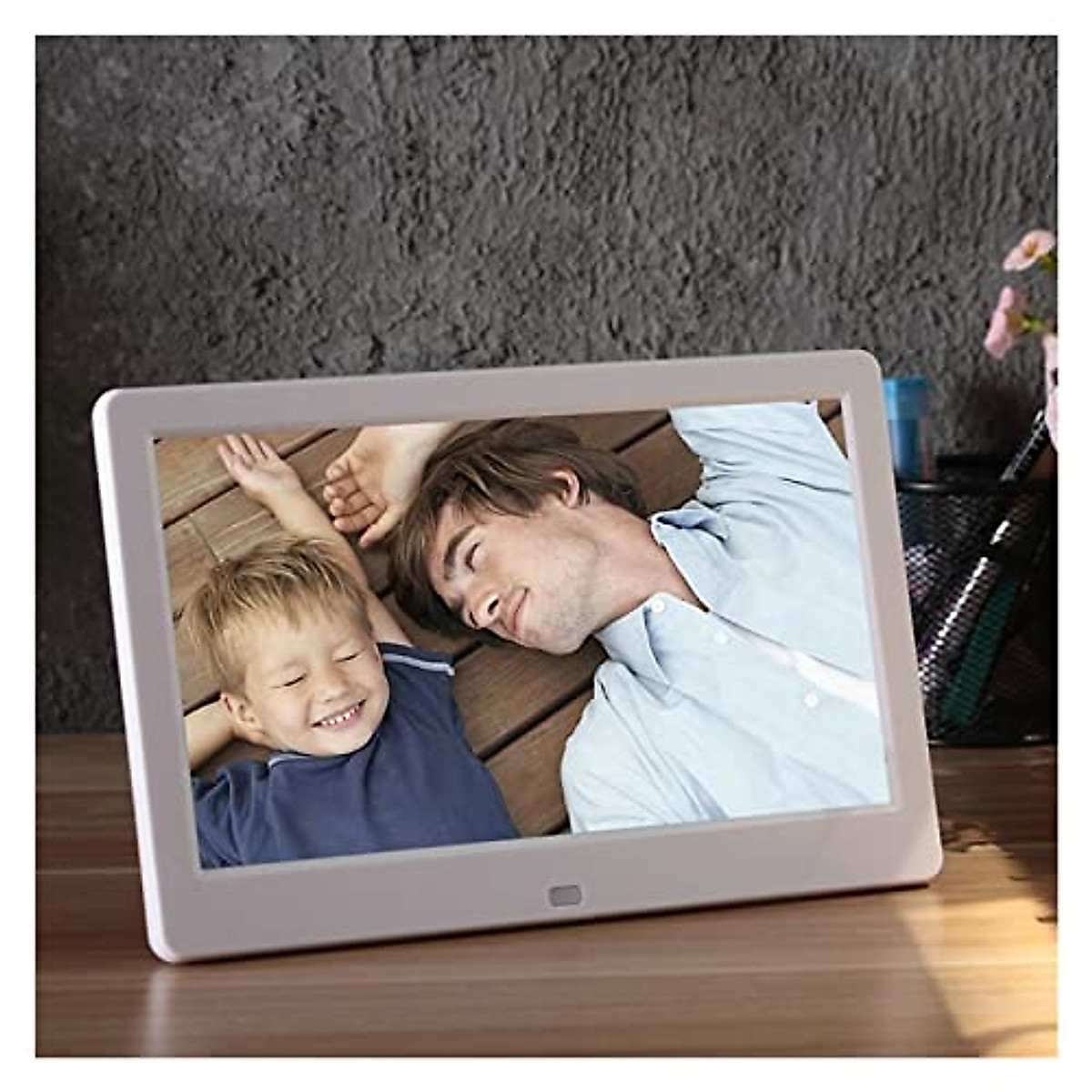 10.1/10 Inch Screen Digital Photo Frame HD 1024x600 LED Backlight Full Function Picture Video Electronic Album Baby (Color : White, Size : UK)