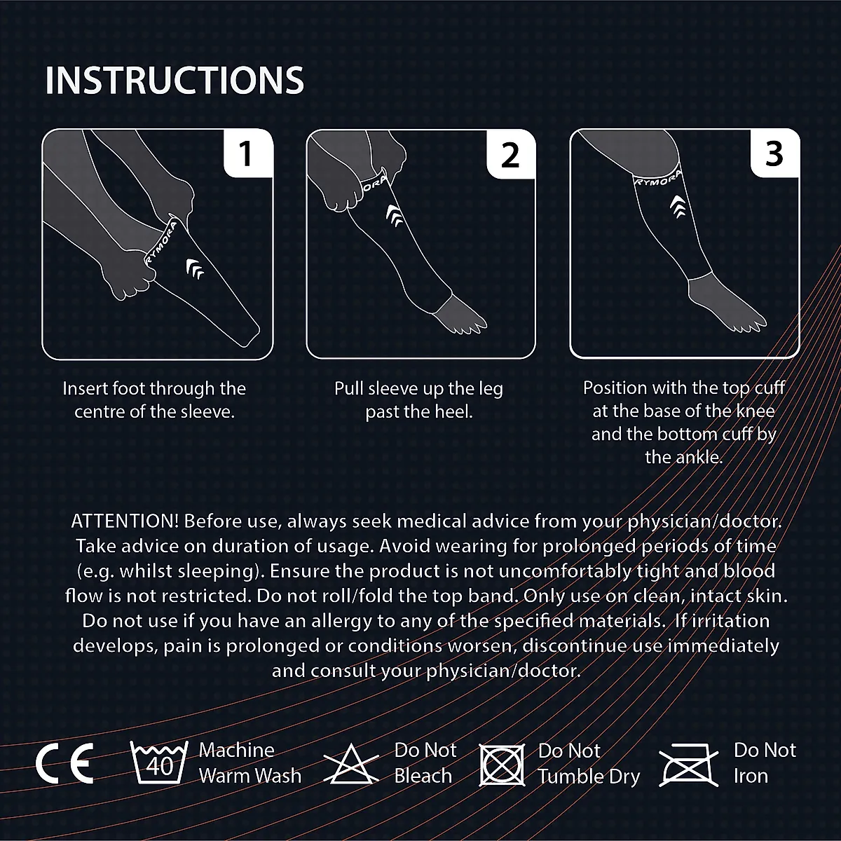 Rymora Calf Compression Sleeves Men Women Shin Splints Running (Pair) (Black) (M)