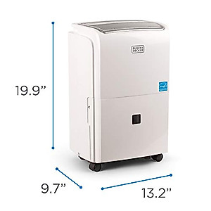 BLACK+DECKER 3000 Sq. Ft. Dehumidifier for Large Spaces and Basements, Energy Star Certified, BDT30WTB , White