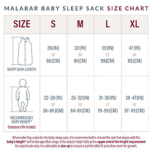 Malabar Baby Organic Cotton Lightweight Wearable Blanket, TOG 0.6 Baby Sleeping Sack for Newborns, Unisex, Erawan, Extra Large (36-48M)