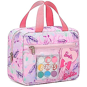 CAMTOP Makeup Bag Women Girls Cute Quilted Cosmetic Bags Travel Toiletry Purse Zipper Pouch(Pink Heart Quilted)