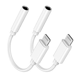 Ucaca iPhone Headphone Adapter, 2 Pack Lightning to 3.5mm Jack Headphone Adapter [Apple MFi Certified] iPhone Aux Adapter Dongle for iPhone 14/14 Pro Max/13/13 Pro Max/12/12 Pro Max/11/XS/XR/X/8/7/6