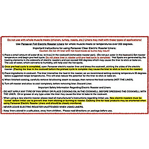 PanSaver Electric Roaster Liners. Fits 16, 18, 22 Quart Roasters 10 Pack of Liners(5 boxes of 2 bags each), Rectangular