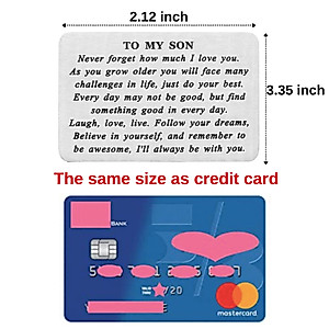 YYQX Son Gifts from Mom To My Son Wallet Card Inspirational Encouragement Graduation Birthday Back To School Gifts for Son Boys Men
