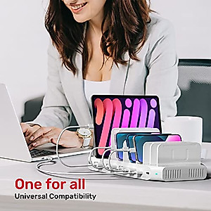 Unitek USB C Charging Station, 120W 10 Port Type C Charging Organizer for Multiple Devices, iPhone, Smartphones, Tablets, Supports 10 iPads Charging Simultaneously- [UL Certified]