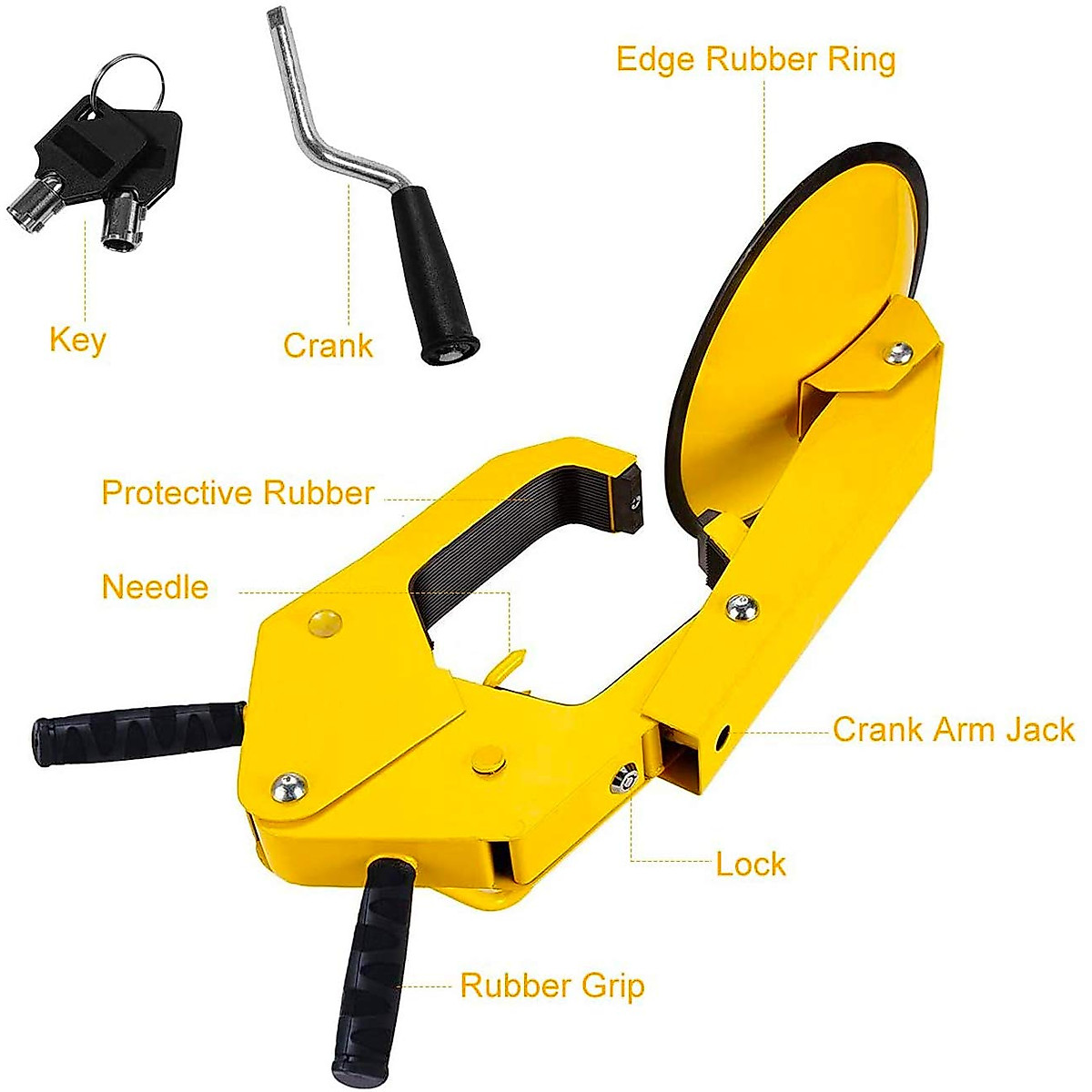 ALAVENTE Car Wheel Locks, 2pcs Wheel Lock Heavy-Duty Anti Theft Parking Wheel Lock Car Parking Wheel Lock