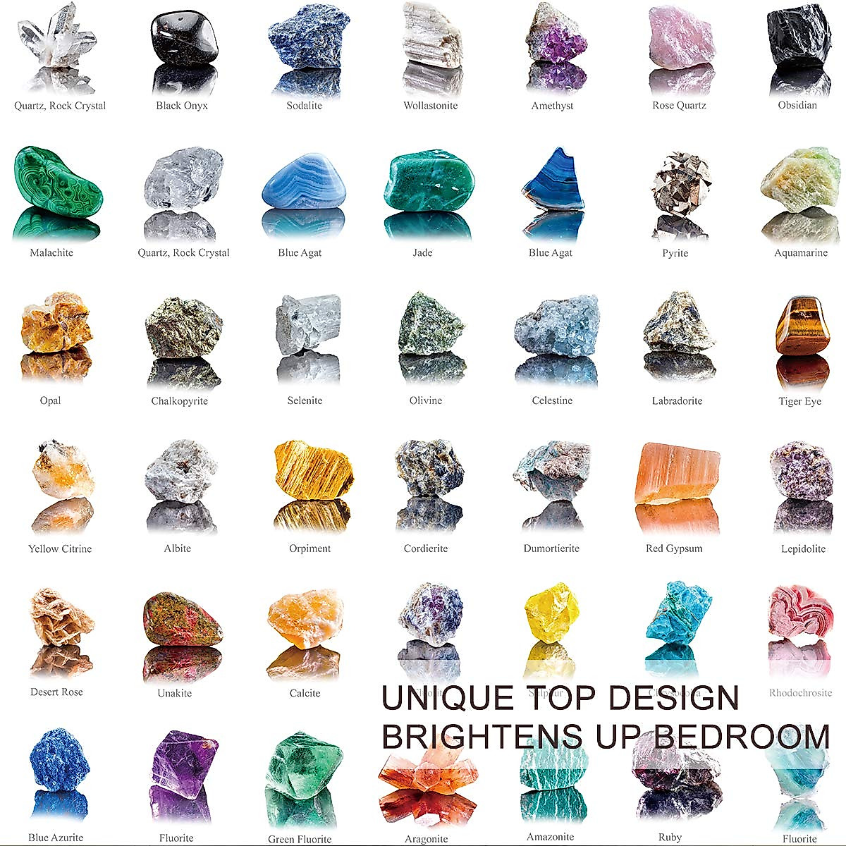 BlessLiving 3D Colorful Crystal Duvet Cover Set Gemstone Mineral Collection Pattern Printed Bedding Duvet Cover with Zipper Closure 3 Pieces Soft Comforter Cover (Twin)