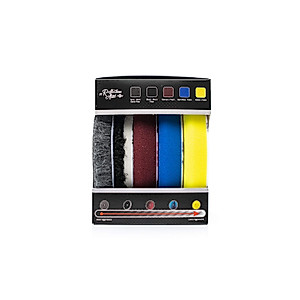 The Rag Company - Buff and Shine Reflection Artist Complete 6" Buffing Kit - Combination of Five Pads, URO line, Easy to Use Combo