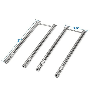 Stanbroil Stainless Steel Burner Tube Set Fits Weber Summit 400/425/ 450 Gas Grills Grill Burner Tube for Summit 4 Burner Grills - Replacement Parts for Weber 40428