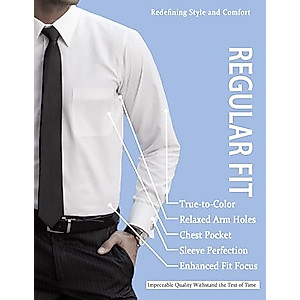 COOFANDY Men's Long Sleeve Button Down Dress Shirts Wrinkle Free Regular Fit Formal Muscle Fit Shirt Green