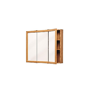Zenith Products 23-3/4" W X 25-5/8" H X 4-1/2" D 24" Oak Frame Triview Medicine Cabinet MDF Body