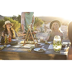 TOSCANA - a Picnic Time brand, 3 Tiered Serving Ladder - Charcuterie Boards - Wood Serving Platters