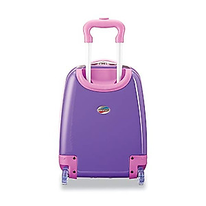 American Tourister Kids' Disney Hardside Upright Luggage, , Wheel,Zippered Divider,Telescopic Handle,Tie Down Straps,Lightweight, Princess 2, 16"