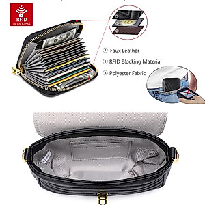 Black Purse Crossbody Bag with Coin Purse for Women Small Quilted Purses Shoulder bag for Women Lightweight Cross body Bags Trendy Purse and Handbags