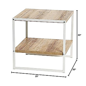Household Essentials Coastal Oak Square Side Table End